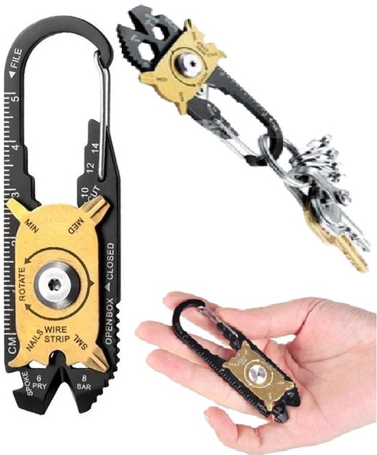 20 in 1 Multipocket Tool I 20 Functies I RVS I Multitool sleutelhanger I Survival... | bol