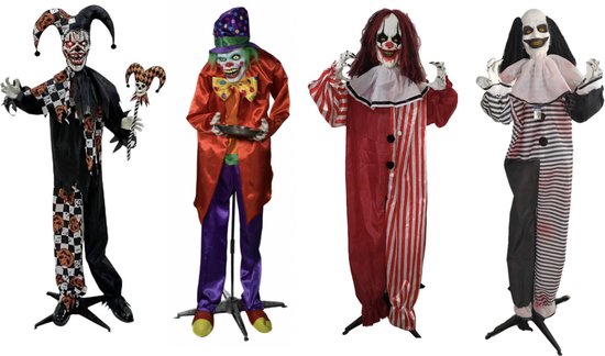 Halloween Animatronic Poppen set Clowns (beweging, verlichte ogen ...