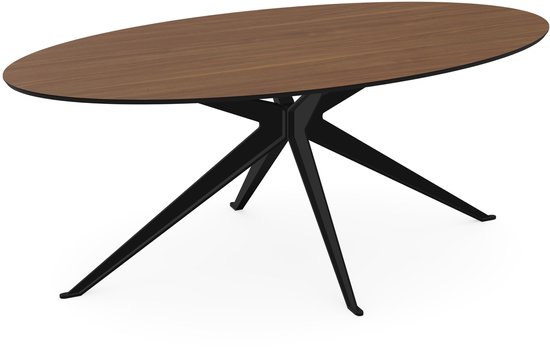 Melamine eettafel noten - Ovaal - Anna onderstel - eiken tafel | bol