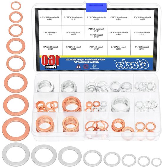 160 stuks koperen en aluminium olieafvoerplug Crush sluitring ...