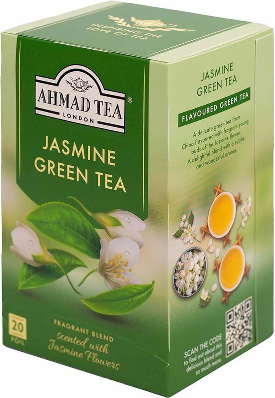 Ahmad Tea London Jasmine Groene thee - 20 Theezakjes | bol