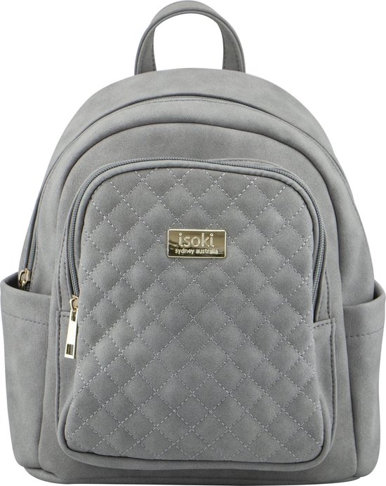 Isoki rugzak / rugtas / rugtasje grijs MINI Marlo Stone Grey Grijs | bol