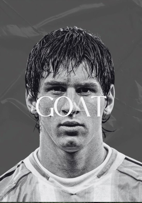 Messi Poster Ingelijst – Lionel Messi GOAT – Voetbal Poster – Zwart Wit ...