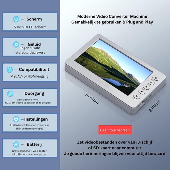 CRLYN® Vhs Videorecorder - Videobanden Digitaliseren - Vhs speler - Zilver | bol