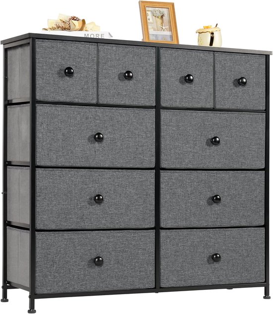 Commode met laden van stof, sideboard met 10 stoffen laden, ladekast ...