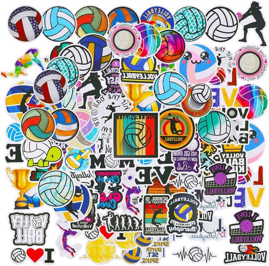 Trankielo - Cute Volleyball Stickers 50 stuks - Waterdichte Vinyl ...