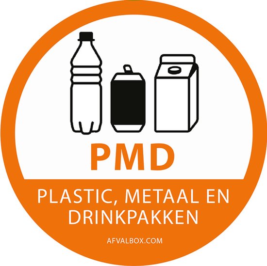 Afvalbox Afvalsticker - Milieuvriendelijke papieren sticker rond 13 cm ...