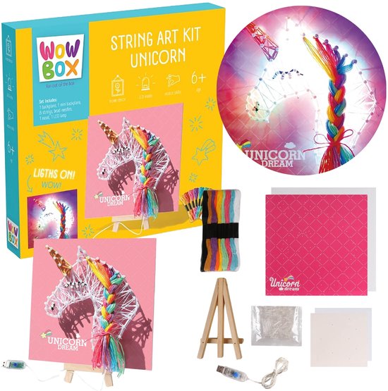 Wow Box Eenhoorn creatief vlechten kit voor kinderen, String Art DIY | bol