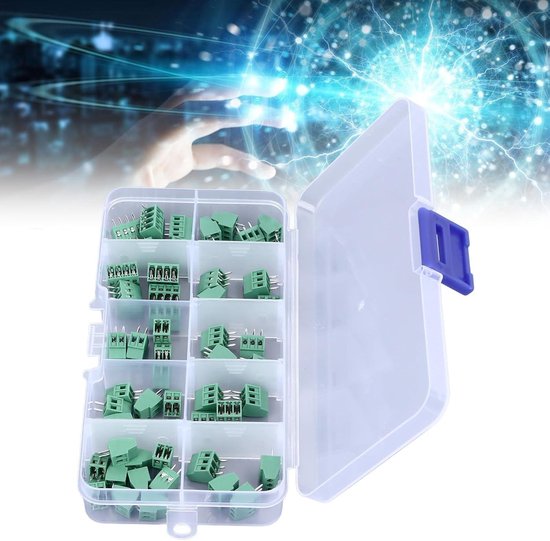 50PCS Screw Terminal Connector 2.54mm Pitch 2P 3P 4P PCB Mount Terminal Block... | bol