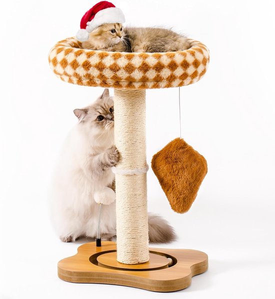 Kattenkrabpaal met Bed en Speeltoren voor Kittens en Volwassen Katten ...