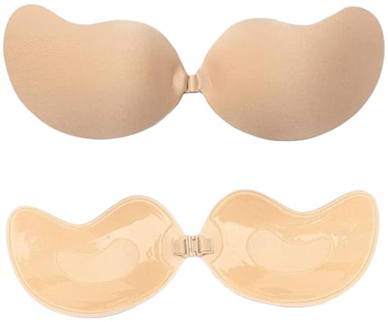 ATTREZZO® Strapless Plak BH Beige - Cup D - met voorsluiting | bol