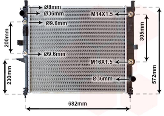 RADIATOR VOOR MERCEDES BENZ M-CLASS W163 1998-2005 1635000003 | bol