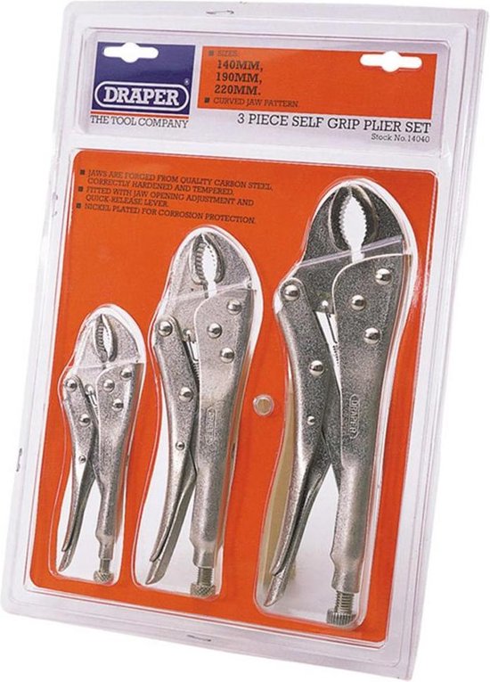 Draper Tools Griptang met gebogen bek 3 stuks 14040 | bol.com