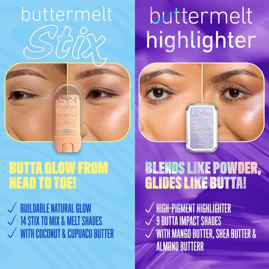 NYX Professional Make Up Buttermelt Highlighter Stix - Hydraterende en ...