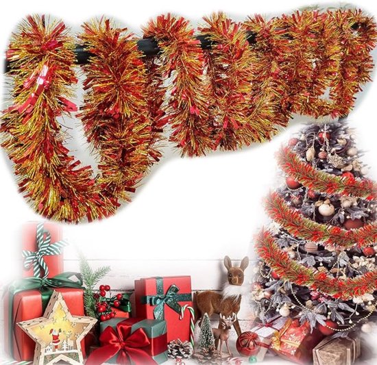 Kerstslingers - Kerstslinger - Glitterende Metalen Slingers ...