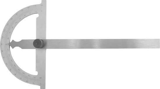 Gradenmeter met verchroomde schaal - 0-180° - Inclusief kunstleren etui ...