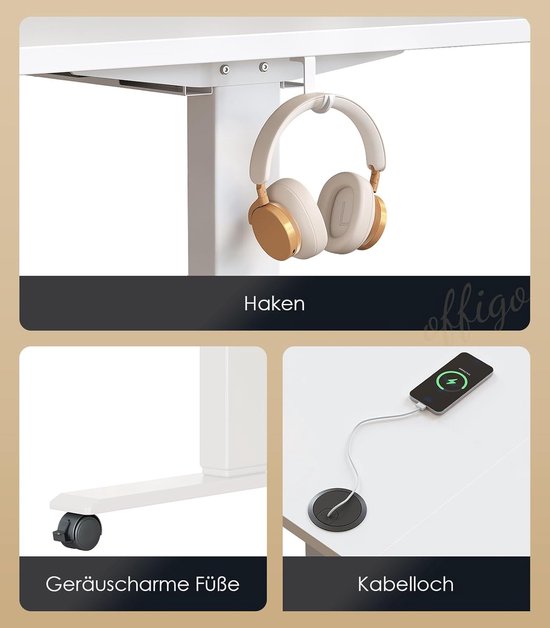 ErgoFlex Pro Elektrisch Zit-Sta Bureau 160x70 cm – Hoogte Verstelbaar ...