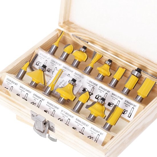 Set de 15 fraises à bois – Fraises à bois à queue de 8 mm, outils pour ...