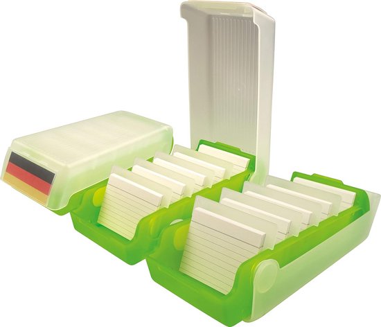 Indexkaarten Box DIN A8 Liggend - Opbergdoos met Verstelbare ...