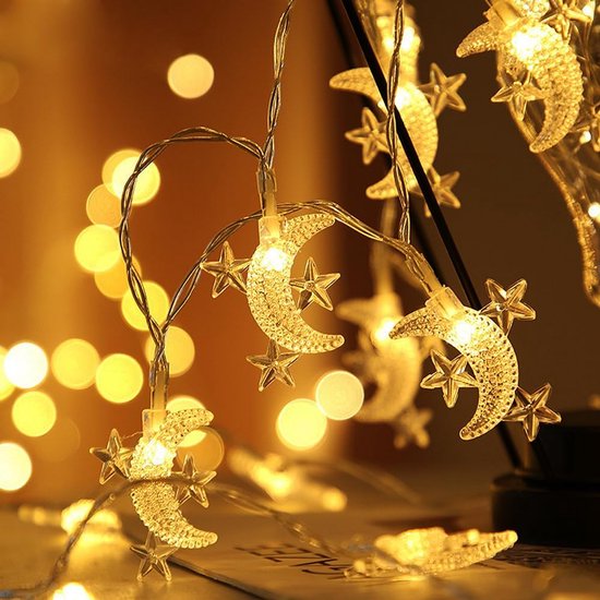 LED Kerstverlichting Maan Sterren Slinger - USB Aangedreven - 6 Meter ...