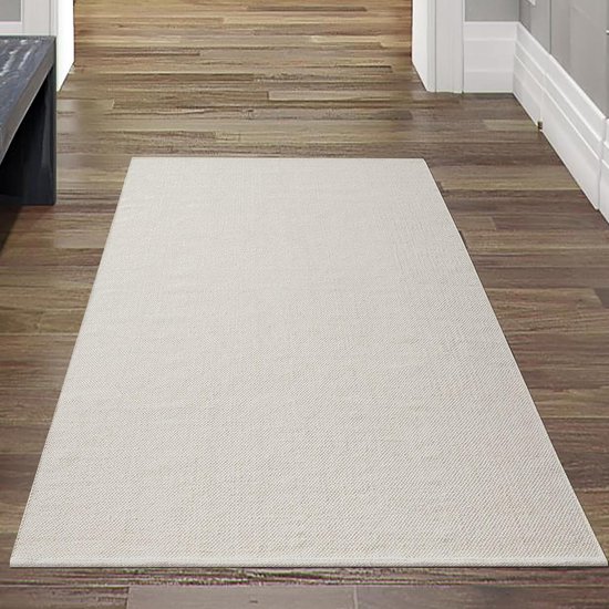 Handgemaakt wollen tapijt 90 x 160 cm - Effen modern design voor gang ...