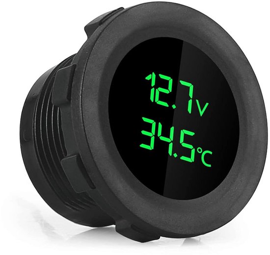 Volt- en Temperatuurmeter voor Auto, Camper & Motorfiets - 12V Digitale ...