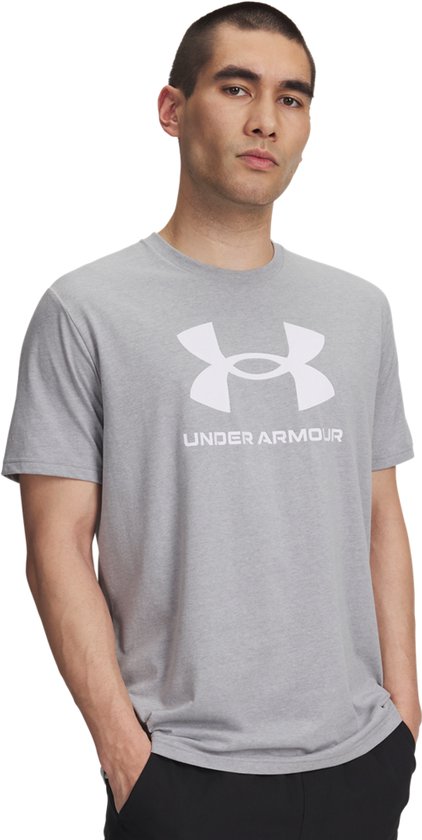 Under Armour UA SPORTSTYLE LOGO UPDATE SS-GRY Heren Sportshirt - Steel ...