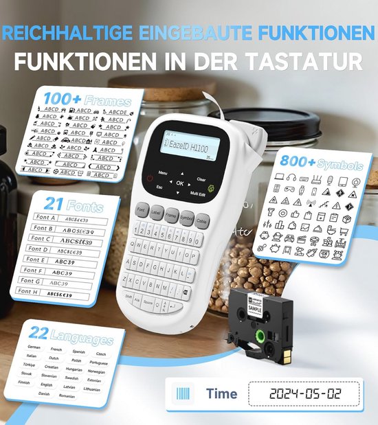 Draagbare Labelmaker met Achtergrondverlichting en Tape | bol