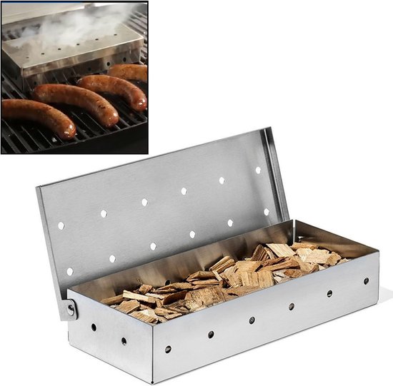 RVS Smoker Box voor Gas en Houtskool BBQ - Houtsnippers Roker voor ...