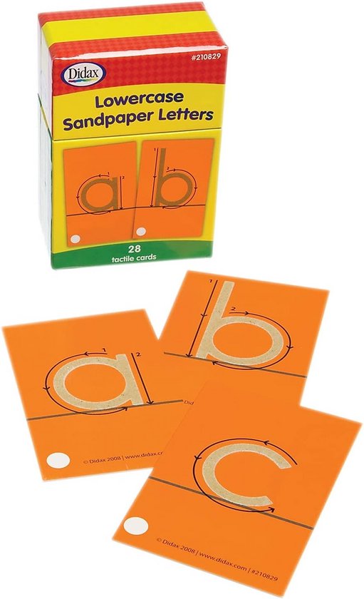 Tastbaar Schuurpapier Alfabet Kaarten voor Kleine Letters - Educatief ...