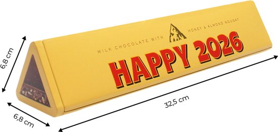 Boîte en métal Toblerone lait "Happy 2026" - 340g | bol