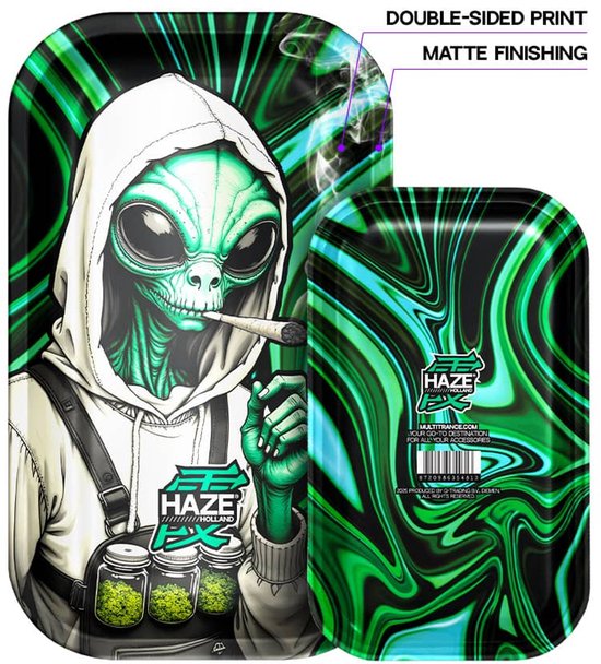 Haze Holland Metal Rolling Tray Large - ALIEN PUFF | bol