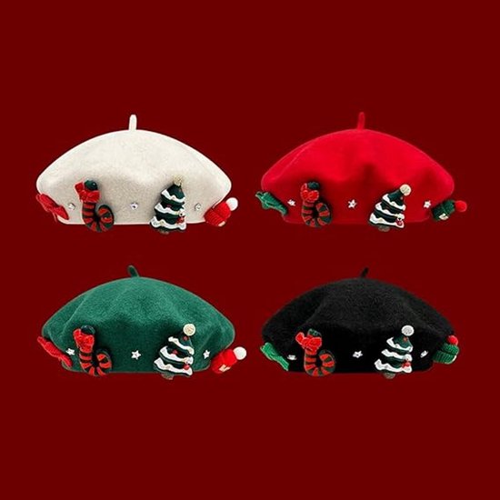 Modieuze Kerst Baret Voor Dames Met Glinsterende Kunstbreiwerk Als ...