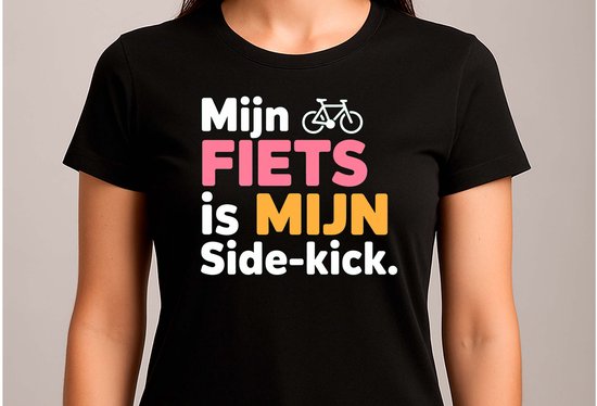 Mijn Fiets is Mijn Side Kick - T Shirt - Funny - Sarcasm ...