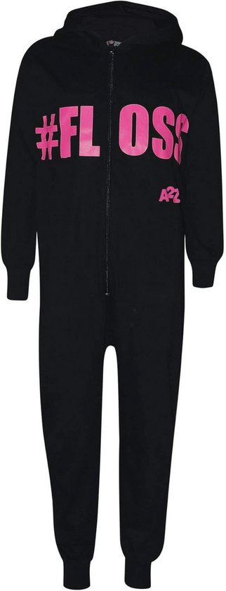 Katoenen Jumpsuit voor Kinderen in Zwart en Neon Groen - Onesie voor ...