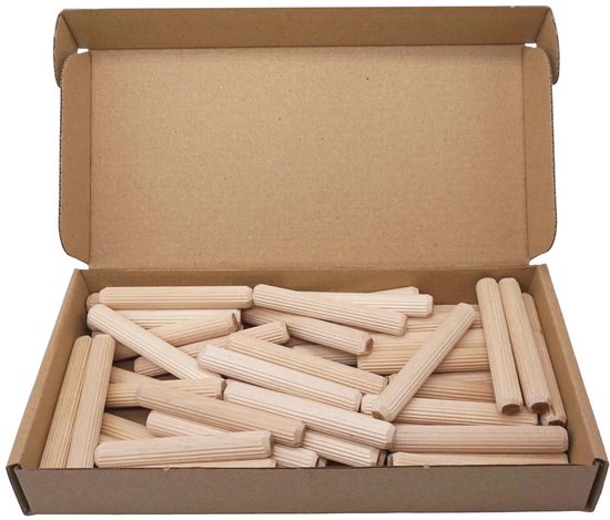 Houten Pluggen 10 x 70 mm - 150 Stuks, Gegroefd voor Meubelverbindingen ...