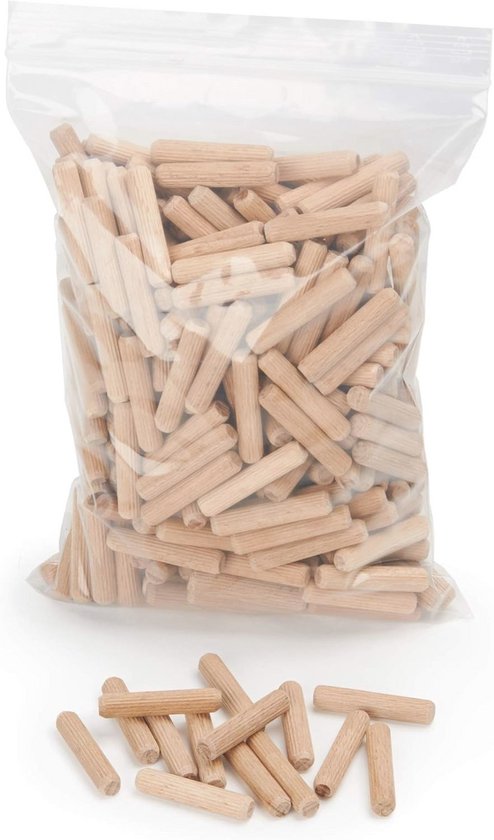 Houten Pluggen 8 mm x 50 mm | Ribbelhouten Pluggen voor Meubels en ...
