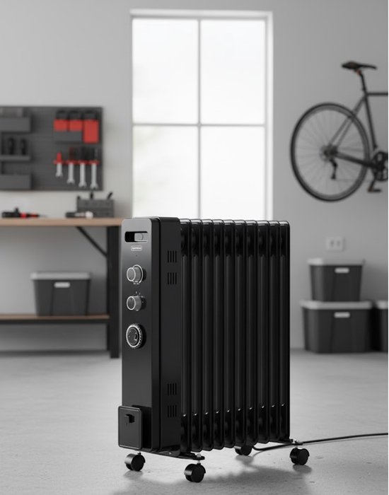 Premium Oliegevulde Radiator 2500W met 11 Ribben, Thermostaat & Timer ...