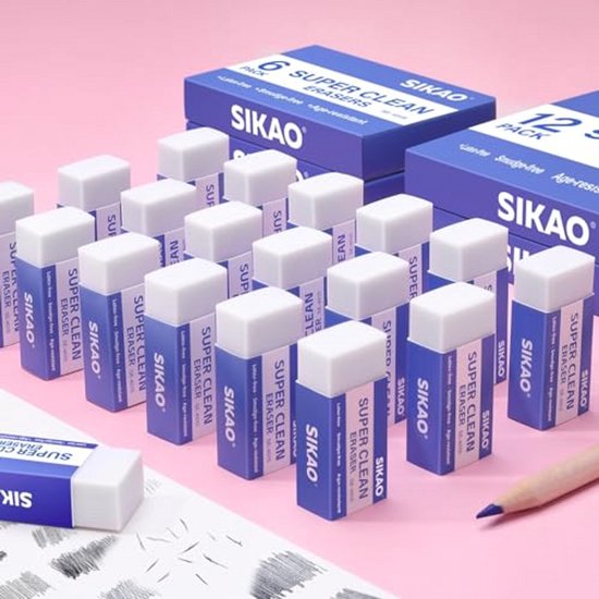 Grote Witte Gum, Pennen Gummen, Art Gummen voor Tekenen (12 stuks) | bol