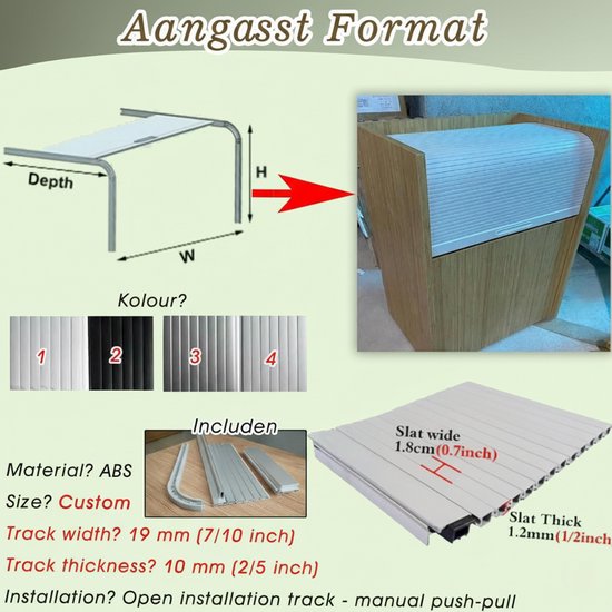 ABS Roldeur voor Keukenkast of Opbergkast – Ruimtebesparende Verticale ...