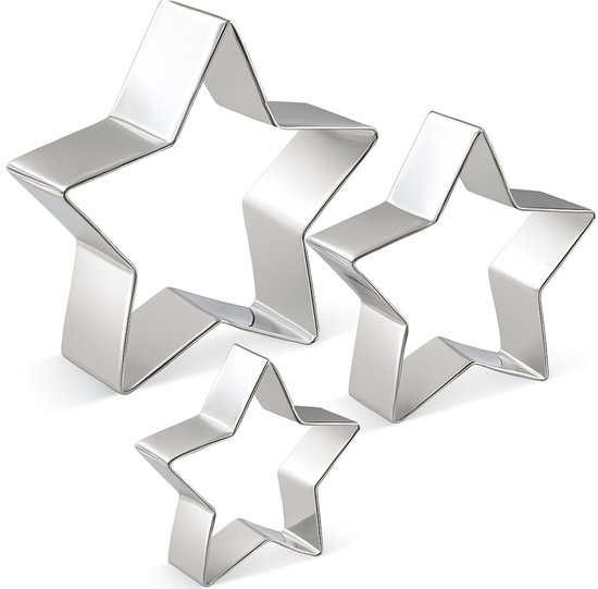 Winkrs - Uitsteekvormen Set 3 Sterren - 5-9CM - Professionele RVS Ster ...