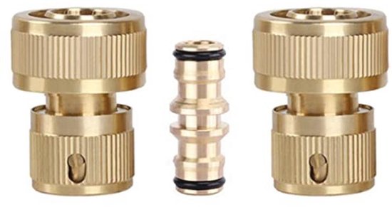 Messing snelkoppelingen en dubbele stekkers voor tuinslangen 3/4 inch | bol