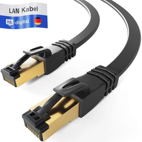 CAT 8 LAN-kabel 1m Ethernet patchkabel plat U/FTP 40 Gbps 2000 MHz voor ...