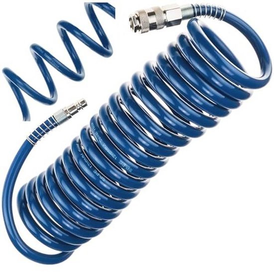 Flexibele persluchtslang 5 m, spiraalslang Ø 8/12 mm, luchtslang met ...