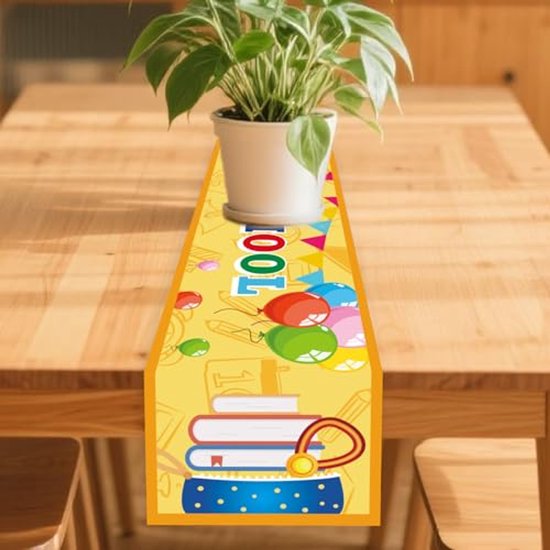 Back To School Table Runner, 183x34cm Linen Tablecloth for The New ...