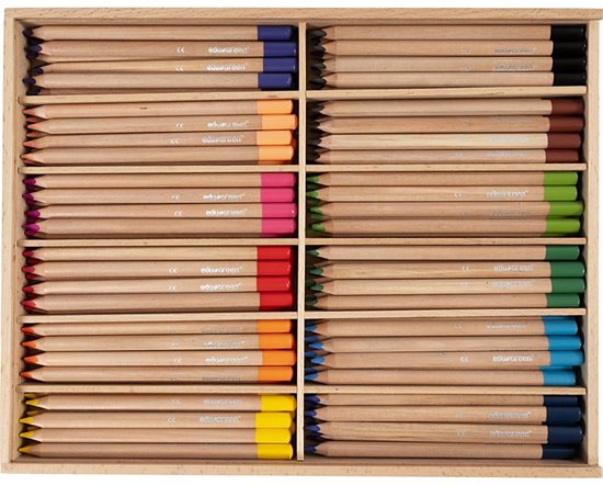 Edugreen Jumbo kleurpotloden, diverse kleuren, vulling 5 mm, 12x12 stuk ...