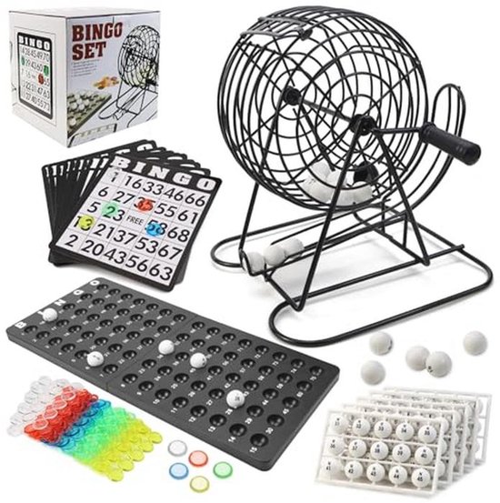 Bingo Speelset met Metalen Trommel en 500 Kaarten, Voor Gezellige ...