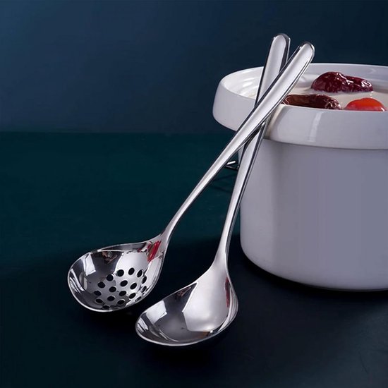 2 RVS Soeplepels 20 cm - Kleine Opscheplepels voor Saus, Soep en ...