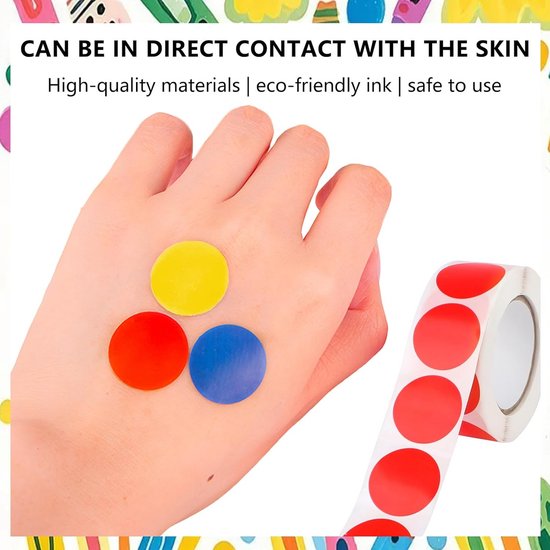 5000 Zelfklevende Ronde Stickers 19mm in 5 Kleuren voor Organisatie en ...