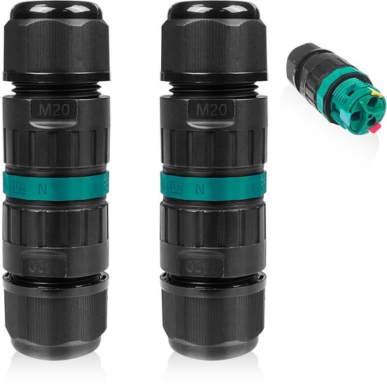 TRANKIELO® - Set van 2 waterdichte kabelverbinders IP68 – Sterke nylon ...